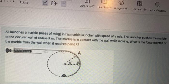 Solved Ali launches a marble (mass of mkg ) in his marble | Chegg.com