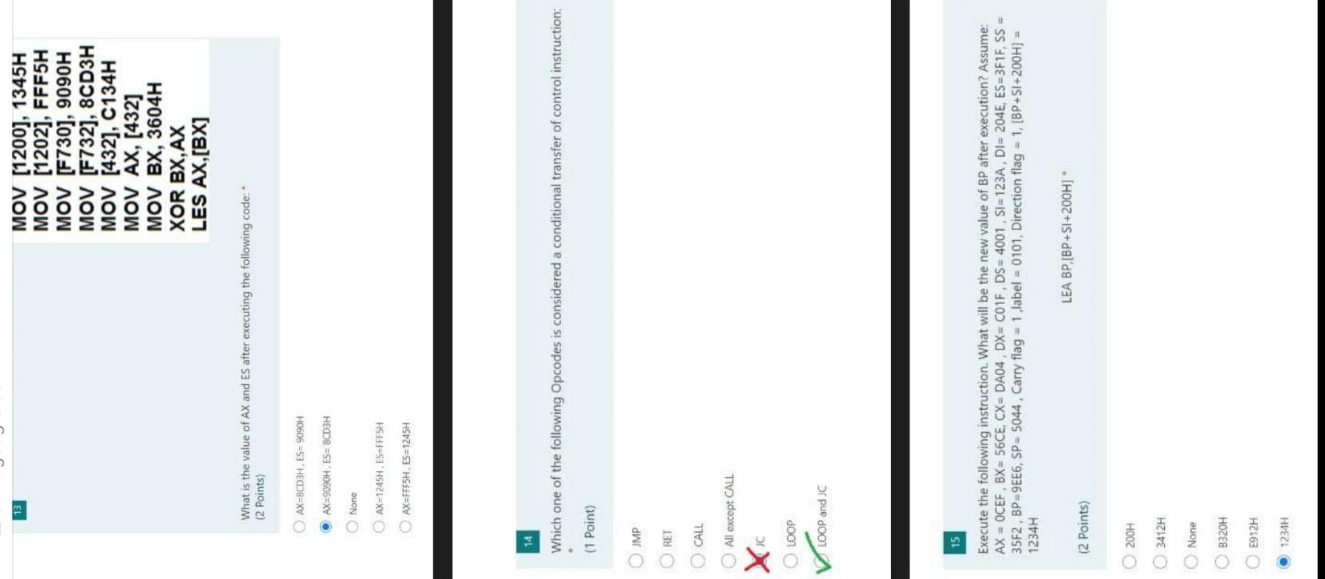 Solved What is the value of AX and ES after executing the | Chegg.com