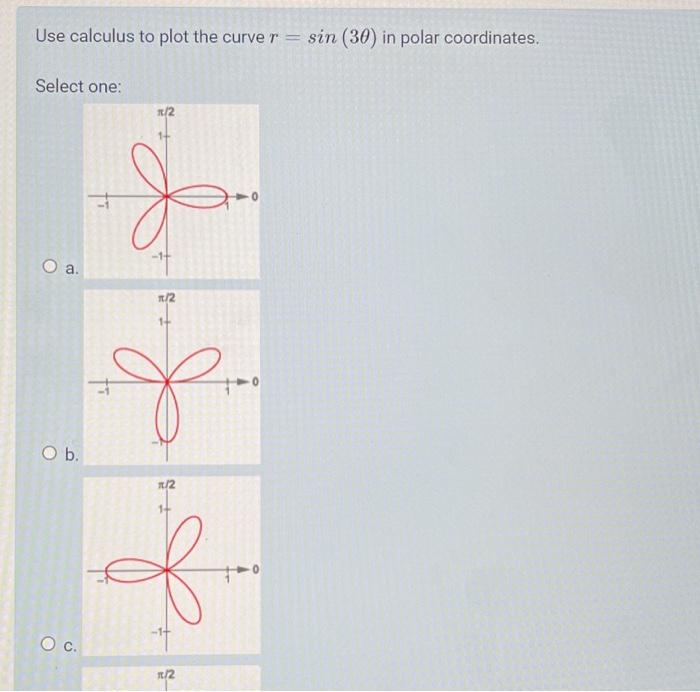 Solved Use calculus to plot the curve r = sin (30) in polar | Chegg.com