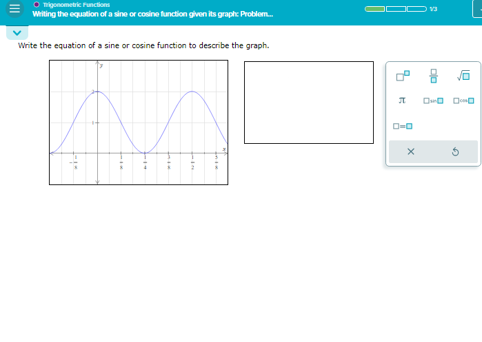 Solved Trigonometric FunctionsWitting the equation of a sine | Chegg.com