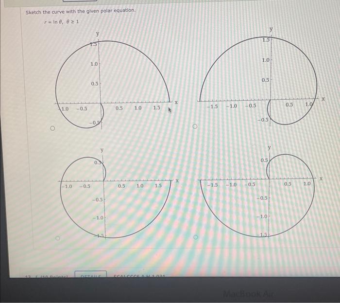 Solved Sketch the curve with the given polar equation. | Chegg.com