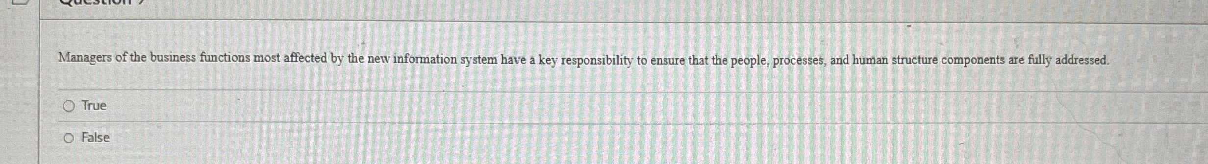 Solved Managers of the business functions most affected by | Chegg.com
