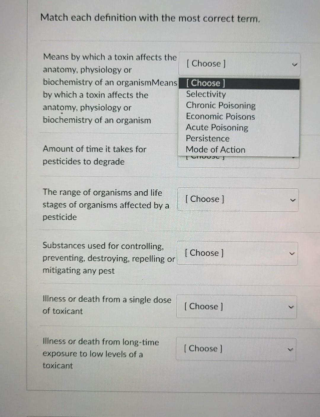 Solved Match each definition with the most correct term. | Chegg.com