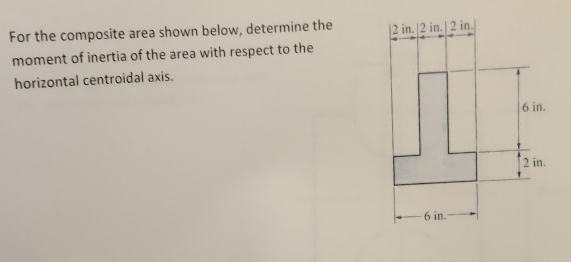 Solved For the composite area shown below, determine the | Chegg.com