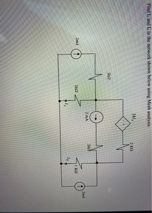 Solved Find I And Ix In The Network Shown Below Using Mesh 0762