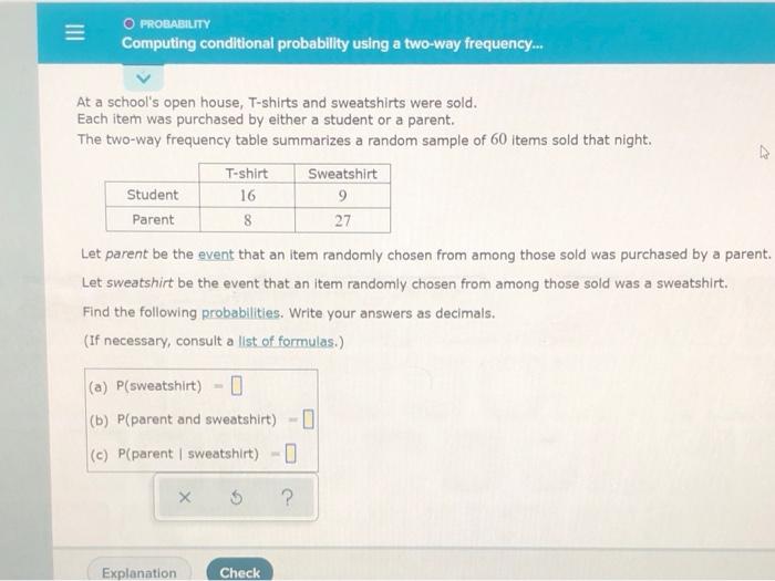 Solved O PROBABILITY Computing conditional probability using | Chegg.com Solved O PROBABILITY Computing conditional probability using | Chegg.com