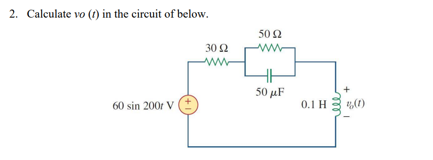 Solved Calculate vo(t) ﻿in the circuit of below. | Chegg.com