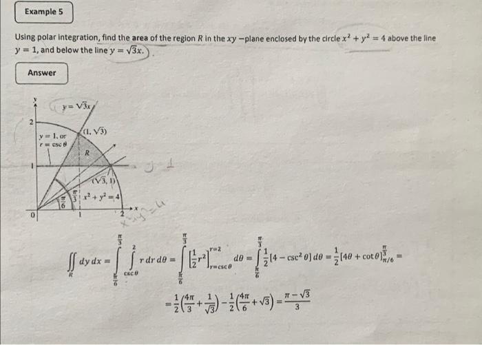 Solved Using polar integration, find the area of the region | Chegg.com