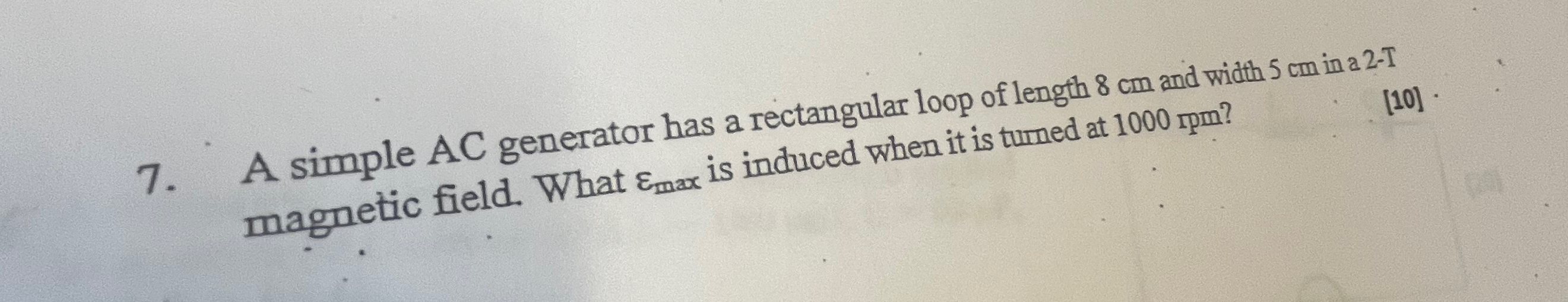 Solved A simple AC ﻿generator has a rectangular 100p ﻿of | Chegg.com