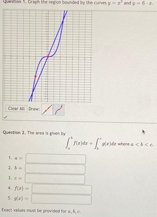 Solved Question 1. Graph the region bounded by the curves | Chegg.com