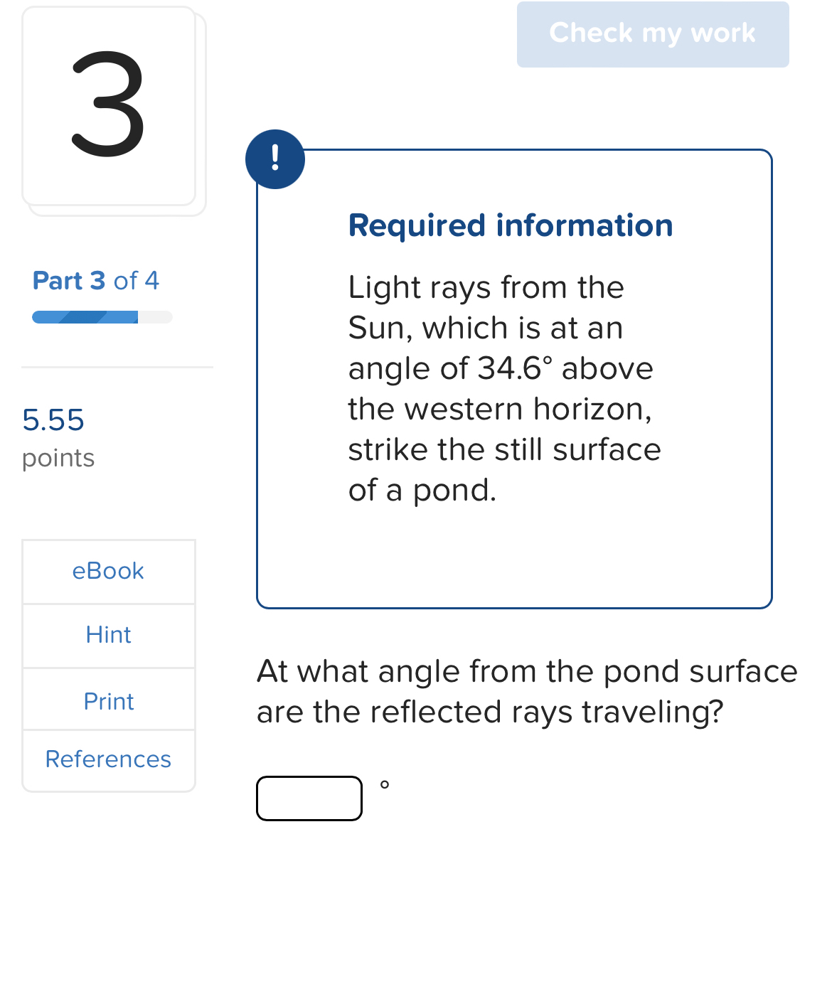 Solved !Required informationLight rays from the Sun, which | Chegg.com
