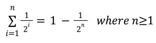 Solved ∑i=1n2i1=1−2n1 where n≥1 | Chegg.com