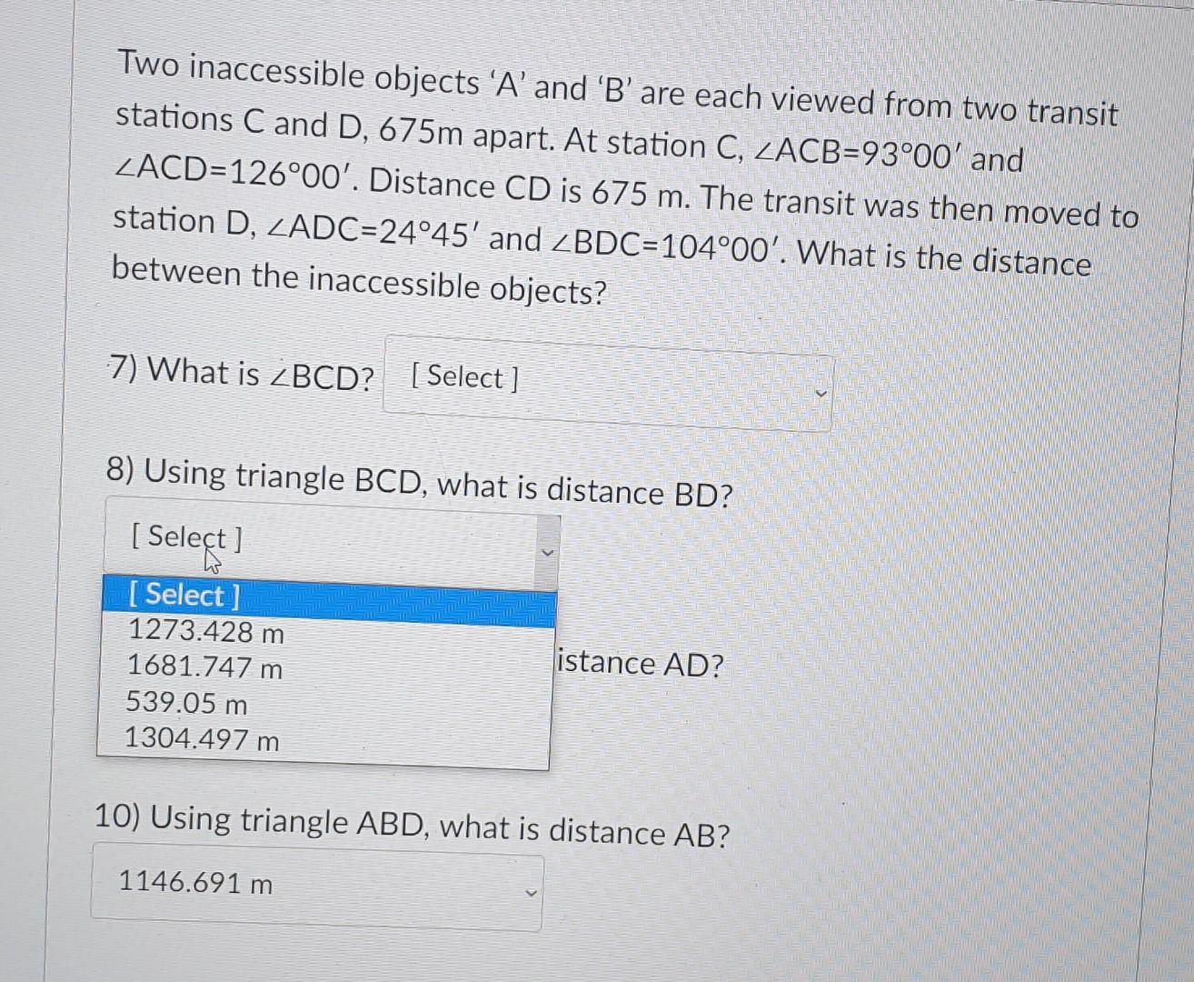Solved Two inaccessible objects 'A' and 'B' are each viewed | Chegg.com