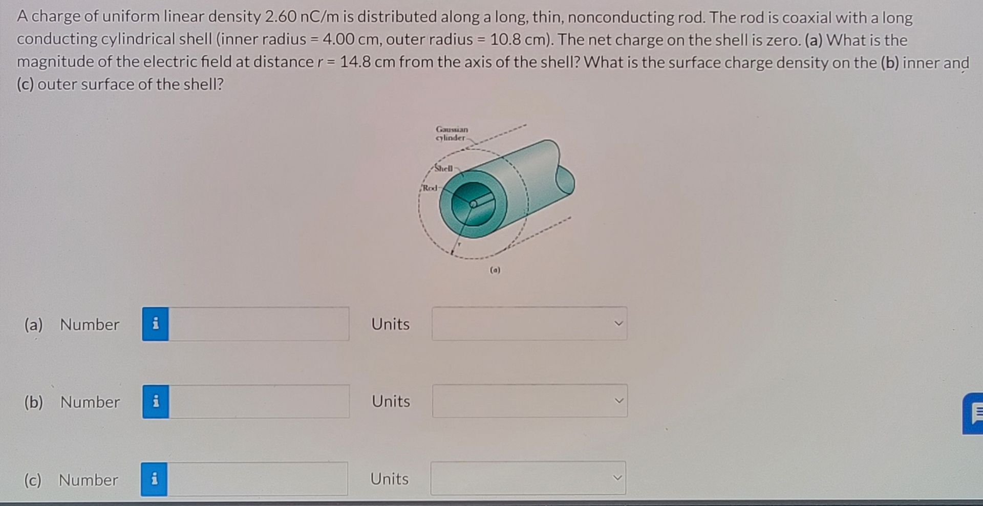 Solved A charge of uniform linear density 2.60nCm ﻿is | Chegg.com