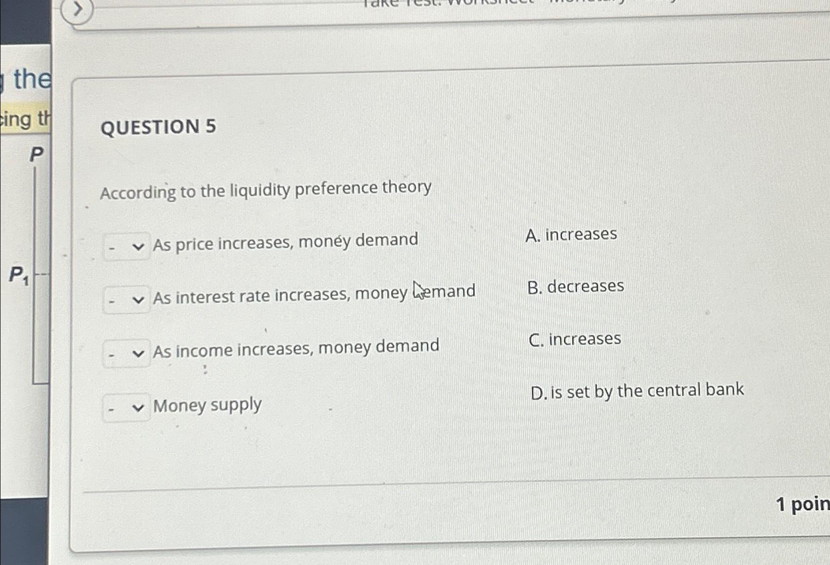 Solved QUESTION 5According to the liquidity preference | Chegg.com