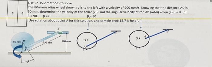 Use Ch 15.2 methods to solve The 80−mm-radius wheel | Chegg.com