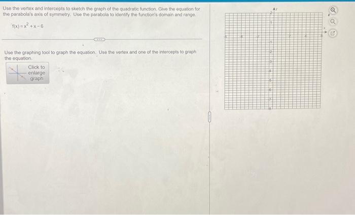 Solved Use the vertex and intercepts to sketch the graph of | Chegg.com