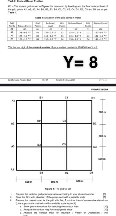Solved Task 2: Context Based Problem 01 - The square grid | Chegg.com