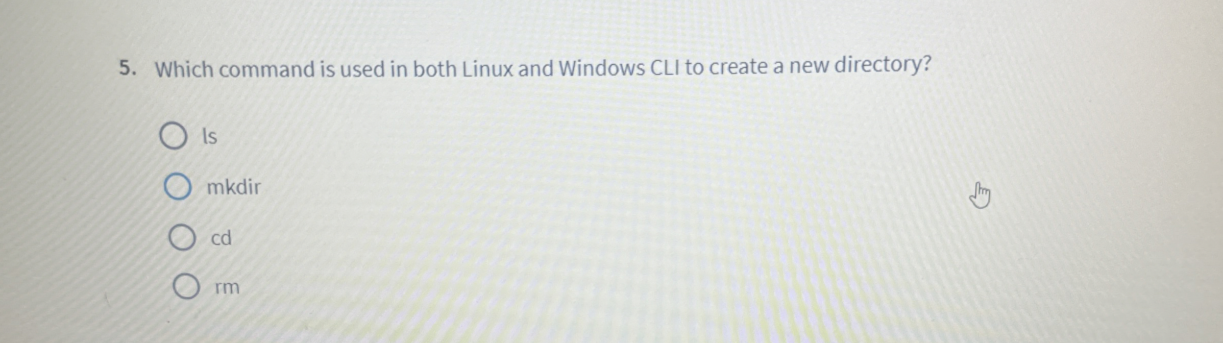 Solved Which command is used in both Linux and Windows CLI | Chegg.com
