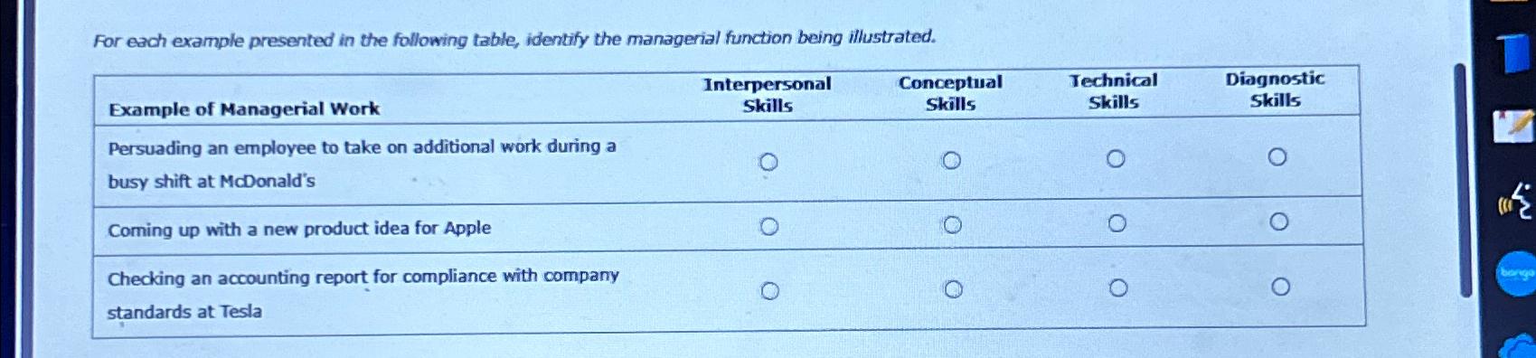 Solved For each example presented in the following table, | Chegg.com