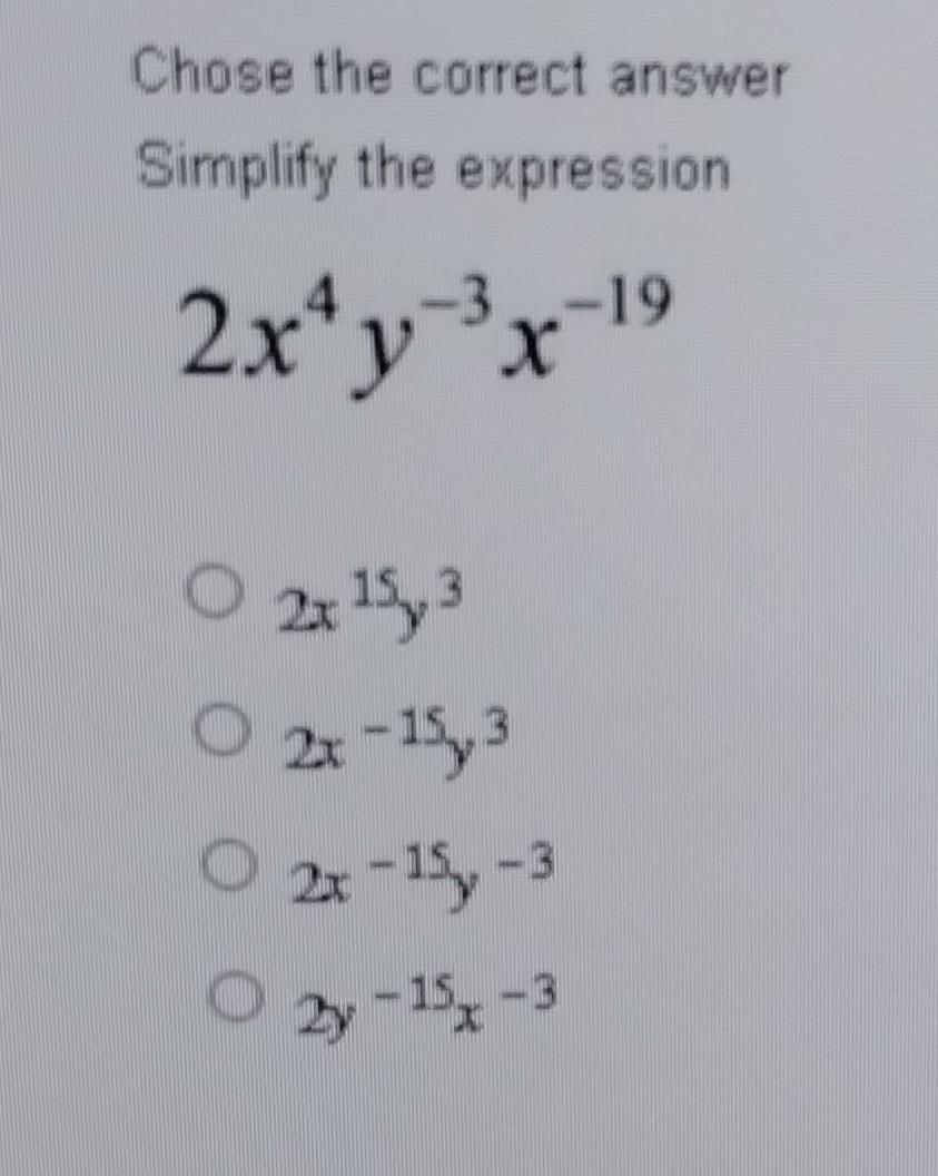 Solved Chose the correct answer Simplify the expression | Chegg.com