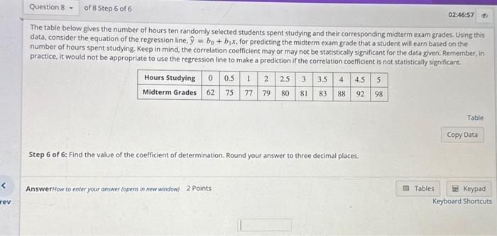 Solved \r\nThe table below gives the number of hours ten | Chegg.com
