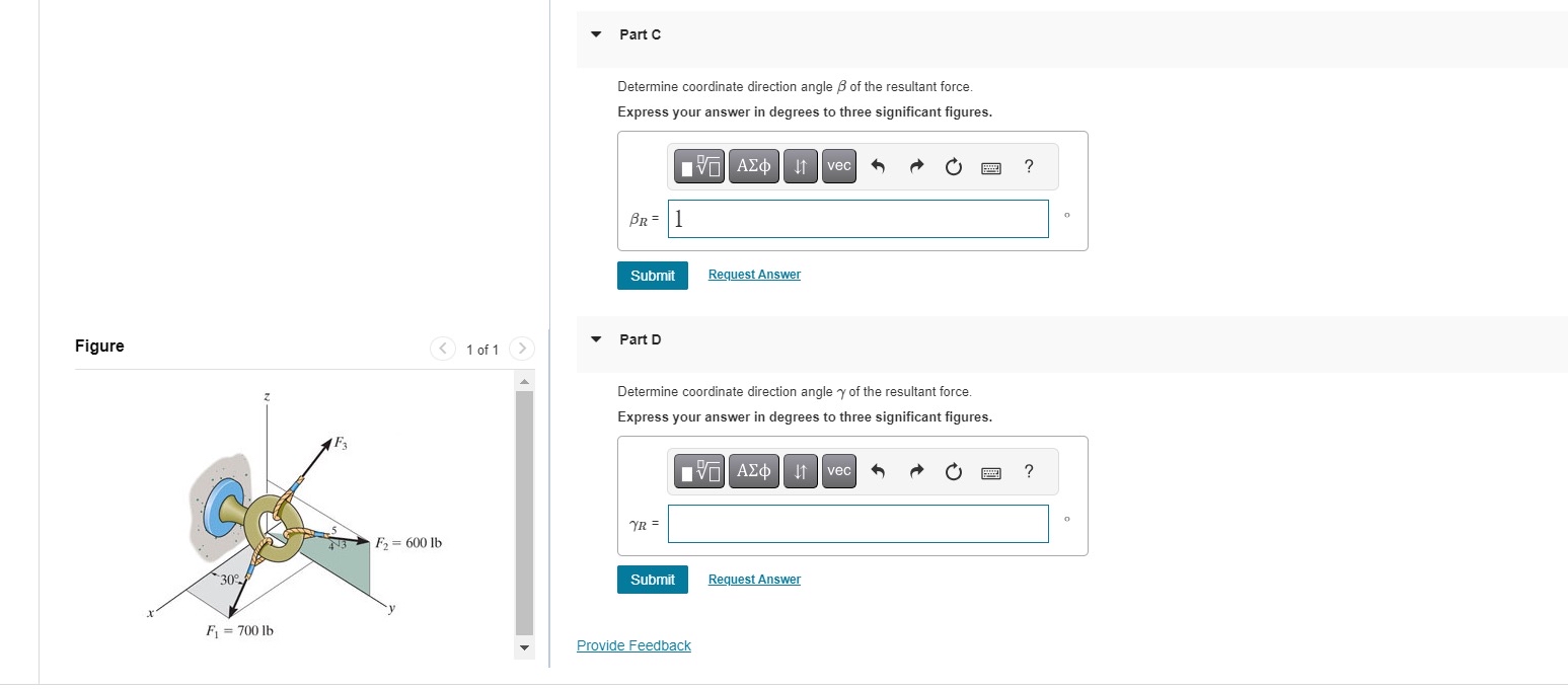 Solved Part AIf the coordinate direction angles for F3 ﻿with | Chegg.com