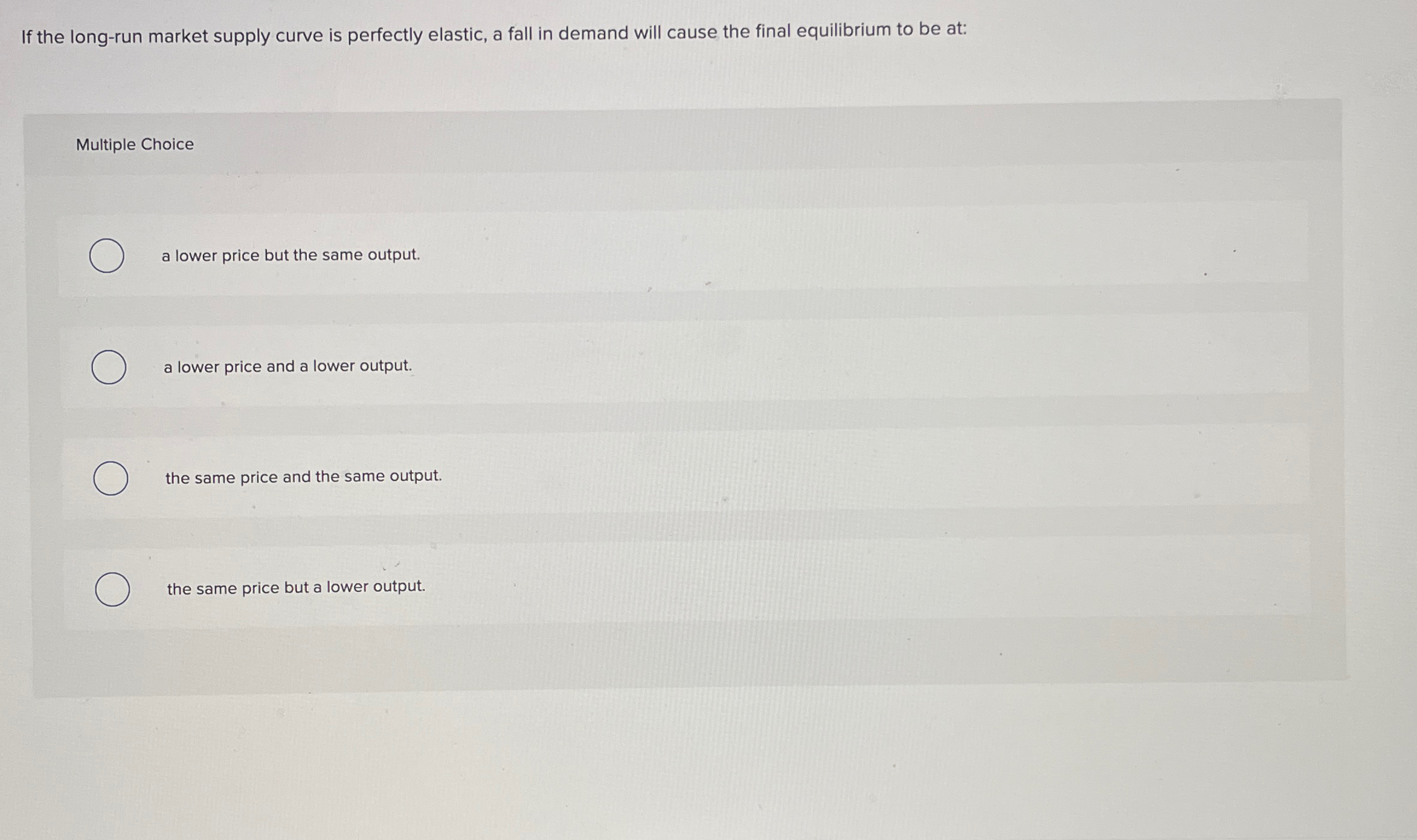 Solved If the long-run market supply curve is perfectly | Chegg.com