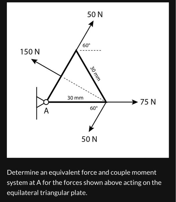 Solved Determine an equivalent force and couple moment | Chegg.com