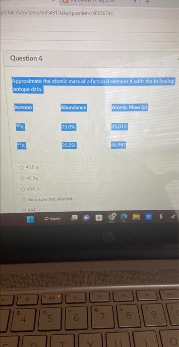Solved Approximate the atomic mass of a fictional element X | Chegg.com
