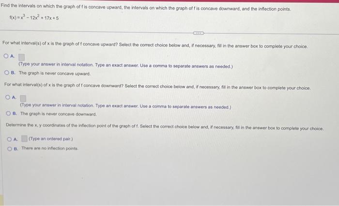 Solved Find the intervals on which the graph of \\( | Chegg.com