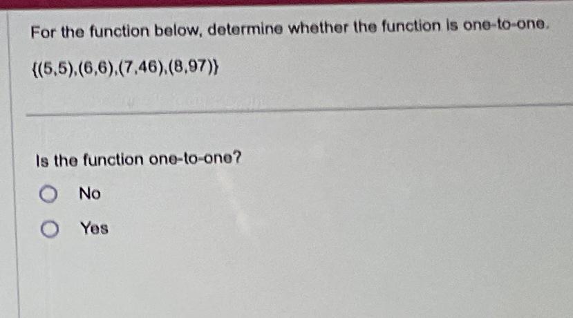 Solved For the function below, determine whether the | Chegg.com