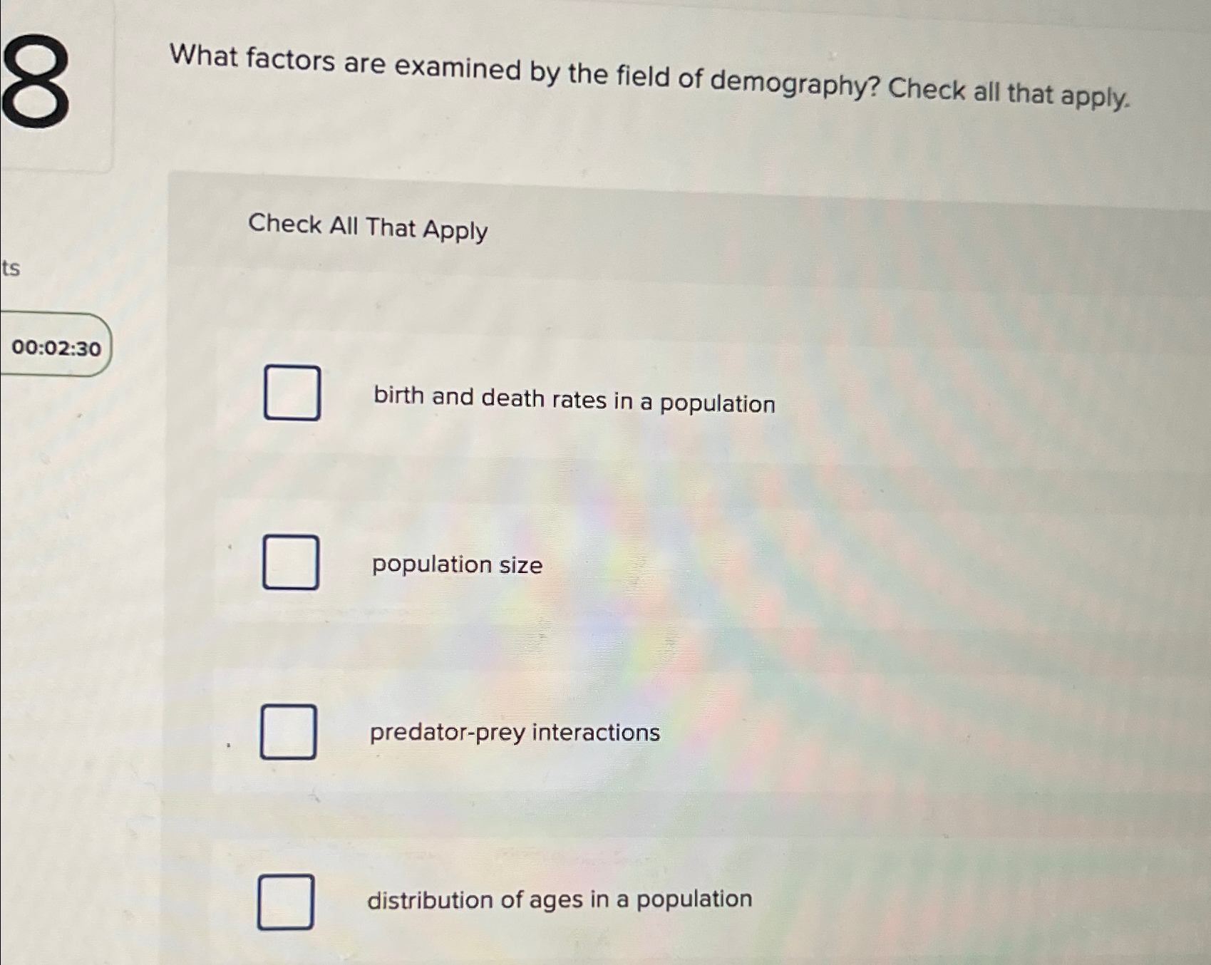 Solved What factors are examined by the field of demography? | Chegg.com