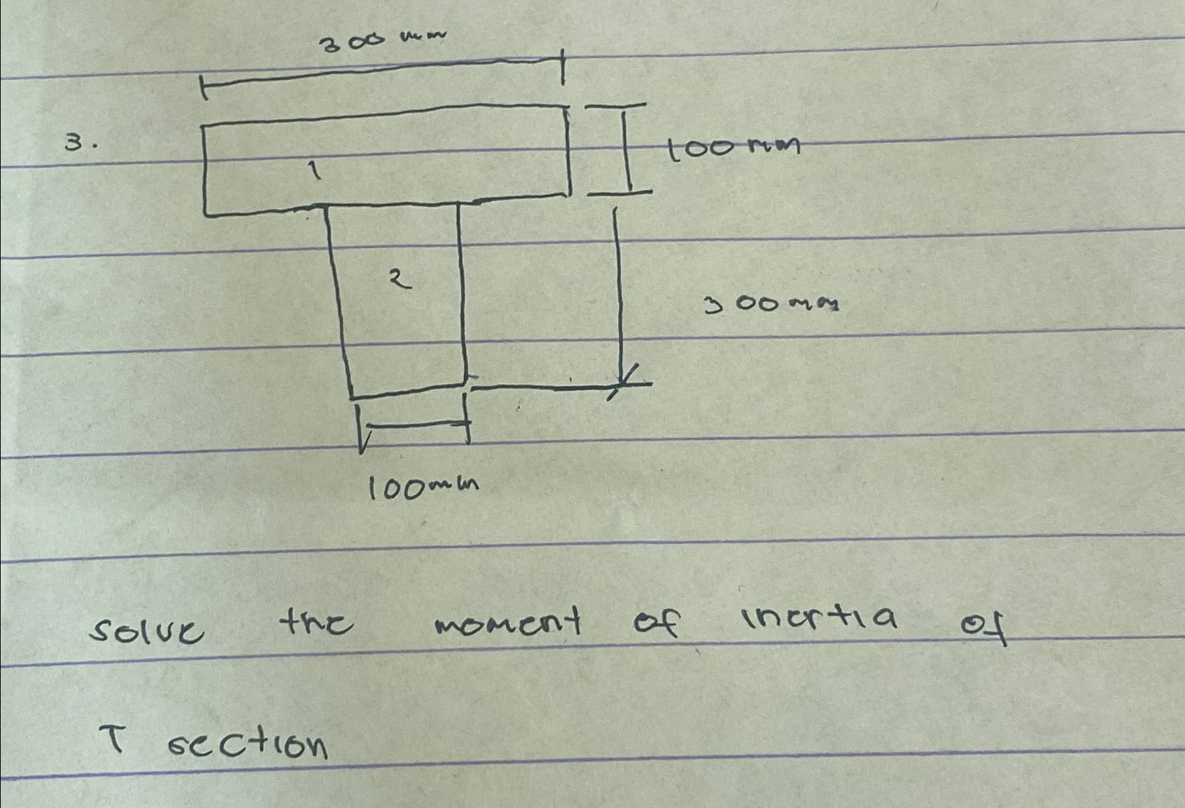 solve the moment of inertia ofT ﻿section | Chegg.com
