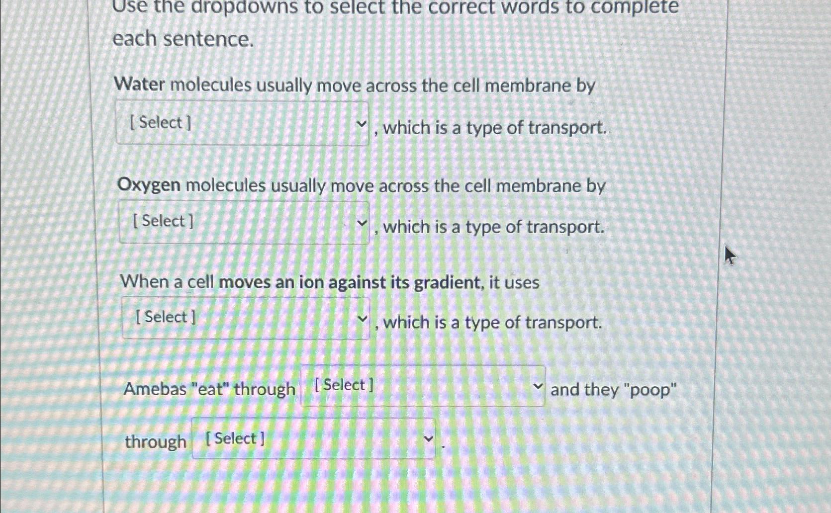 Solved use the dropdowns to select the correct words to | Chegg.com