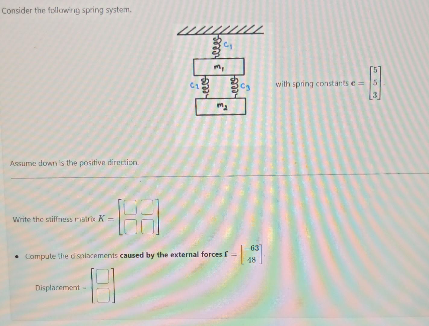 Solved Consider the following spring system. with spring | Chegg.com