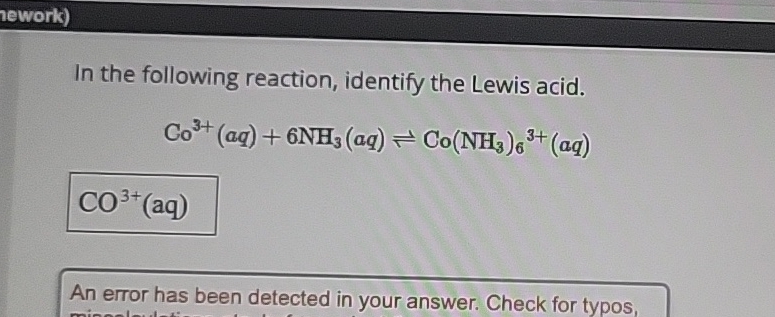 Solved In the following reaction, identify the Lewis | Chegg.com