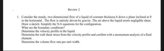 Solved Review 2Consider the steady, two-dimensional flow of | Chegg.com
