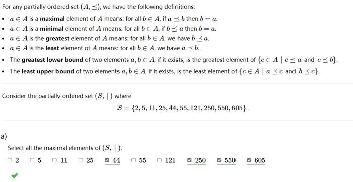Solved For any partially ordered set (A,⪯), we have the | Chegg.com