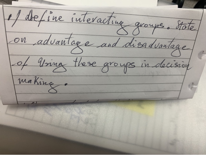 Solved of define interesting groups. State lon advantage and | Chegg.com