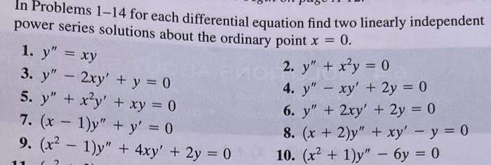 Solved In Problems 1-14 for each differential equation find | Chegg.com