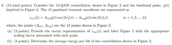 6. (15 total points) Consider the 12-QAM | Chegg.com