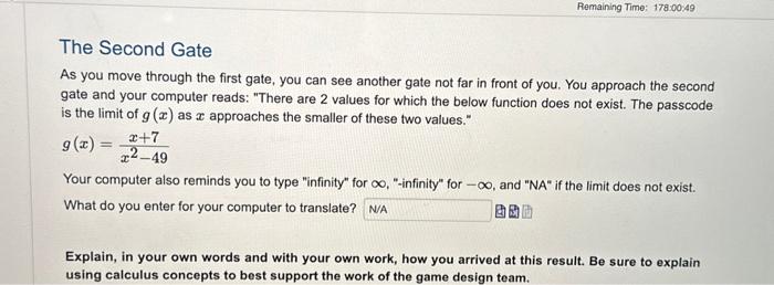 Solved The Second Gate As you move through the first gate, | Chegg.com