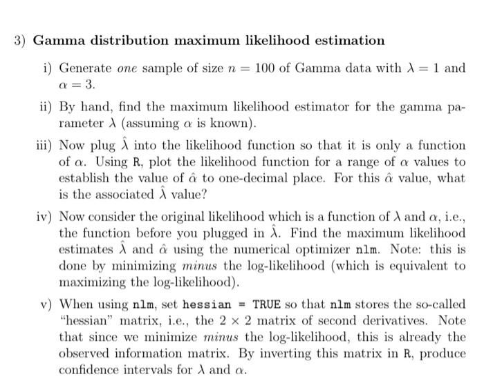 3 Gamma Distribution Maximum Likelihood Estimation
