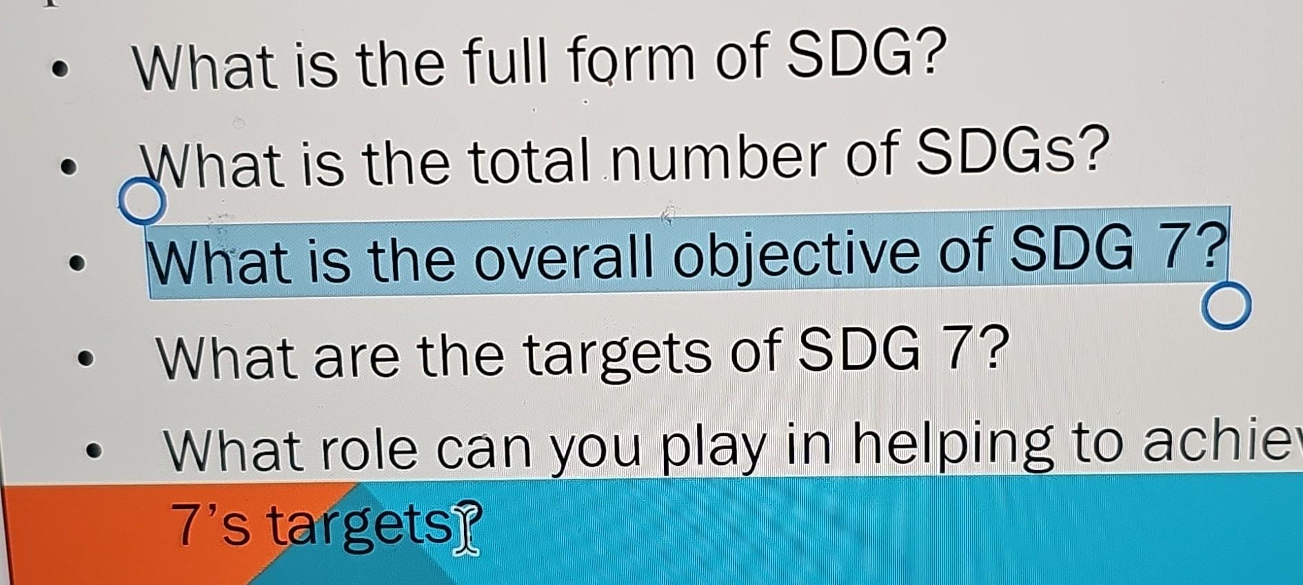 Solved - What is the full form of SDG? - What is the total | Chegg.com