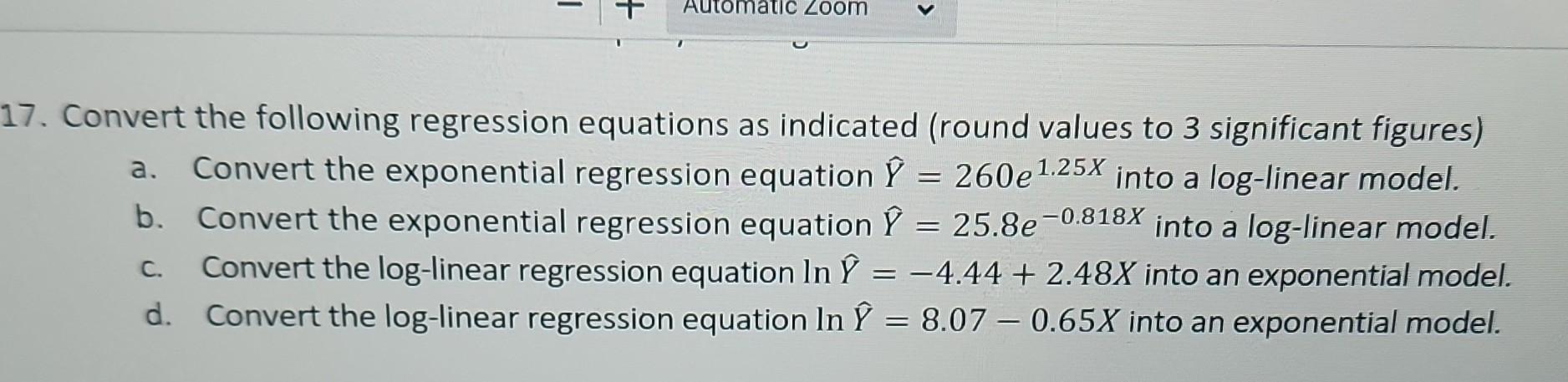 Solved 7. Convert the following regression equations as | Chegg.com