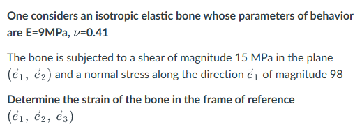 Solved One considers an isotropic elastic bone whose | Chegg.com