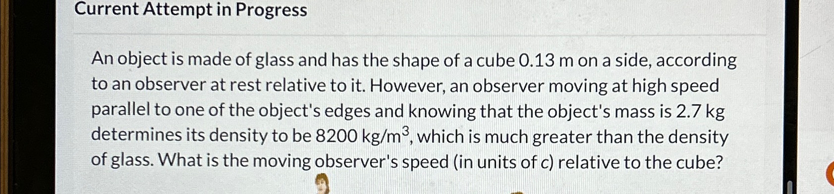 Solved Current Attempt in ProgressAn object is made of glass | Chegg.com