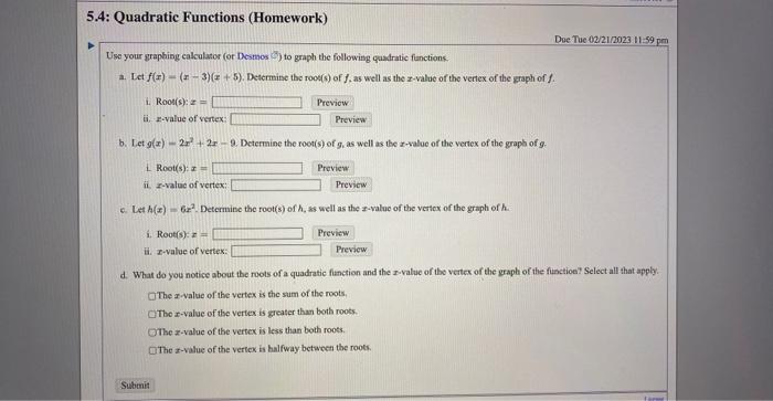 Solved Use your graphing calculator (or Desmos (W) to graph | Chegg.com