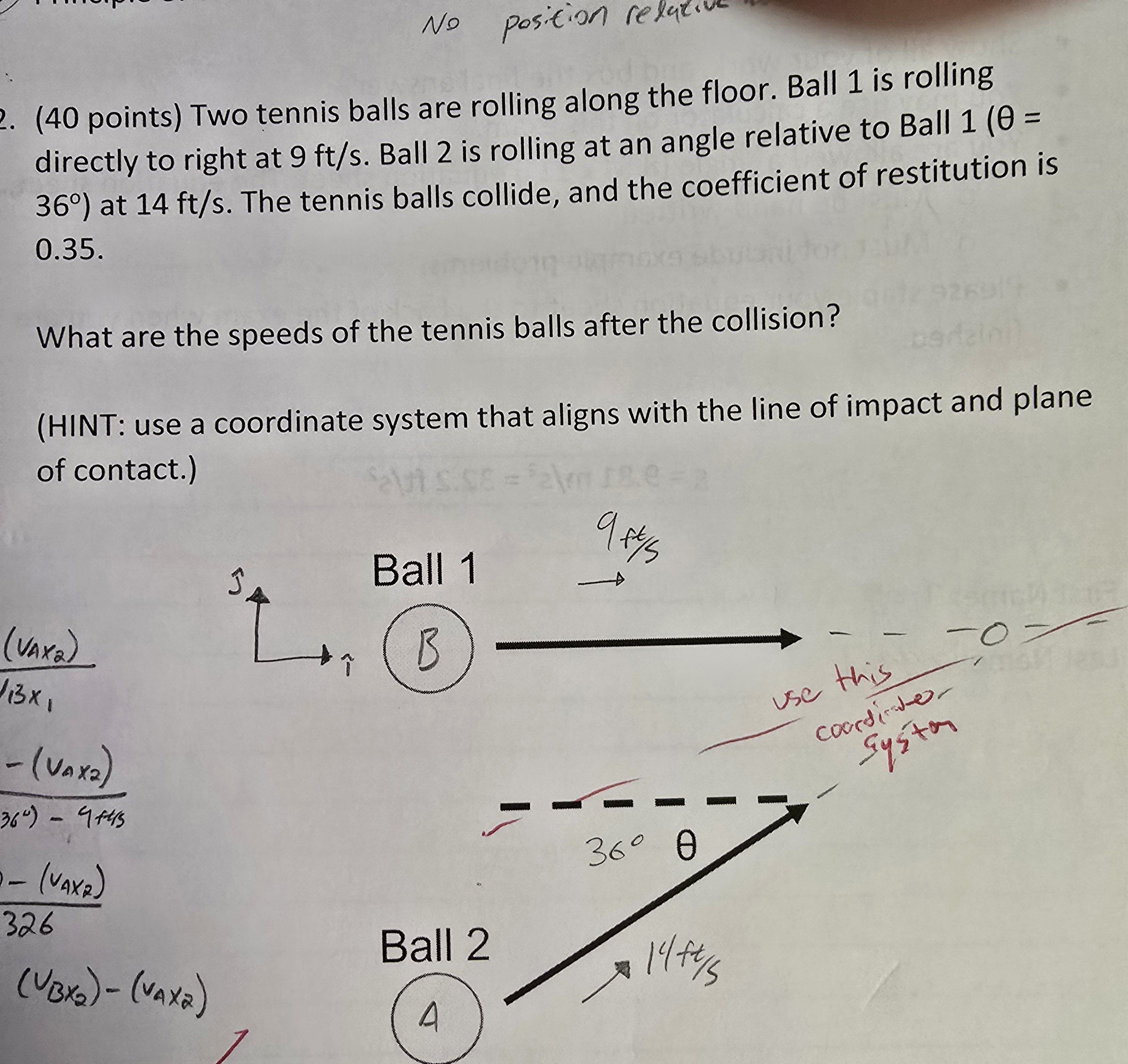 Solved (40 ﻿points) ﻿Two tennis balls are rolling along the | Chegg.com